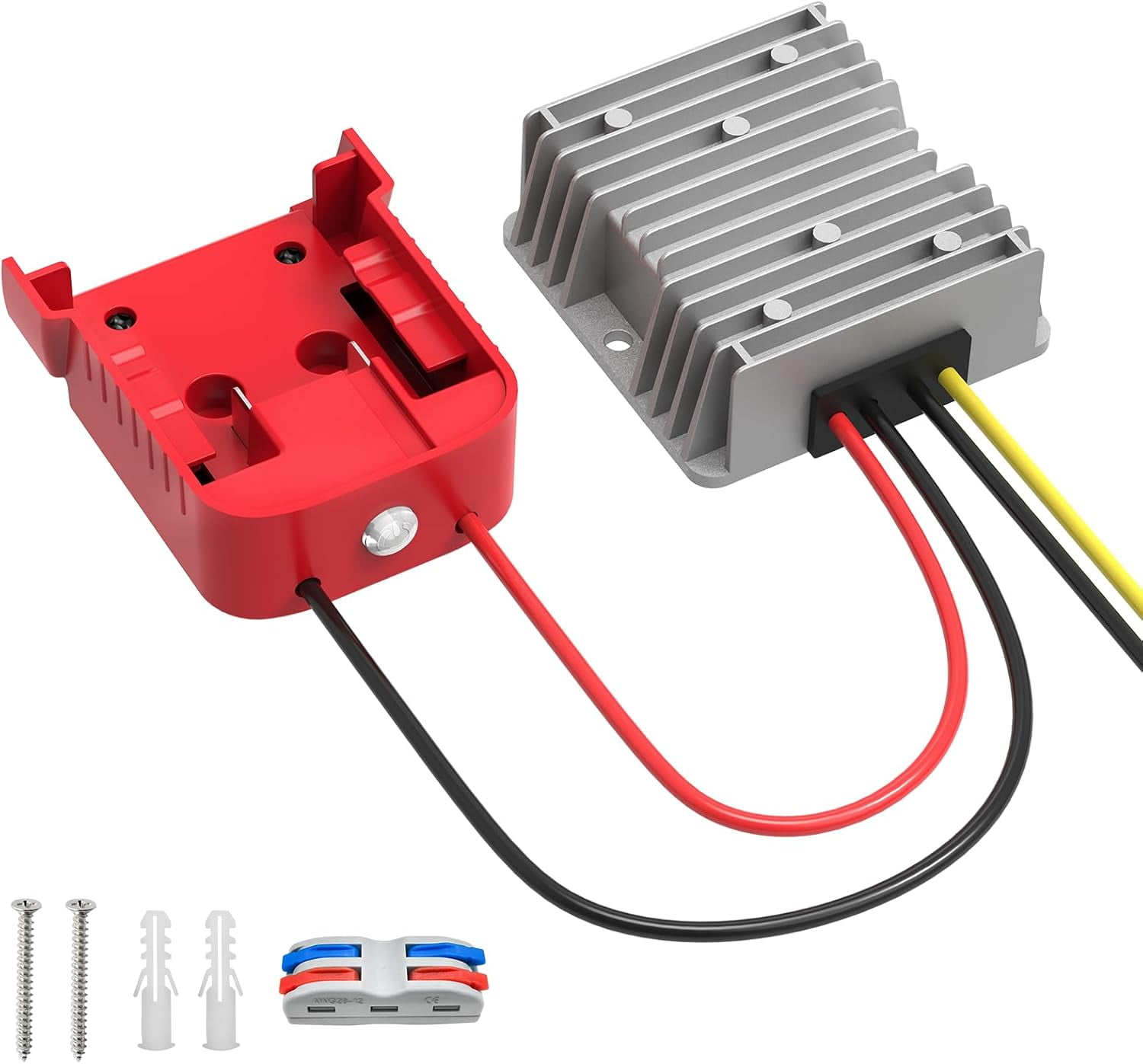 DC 18V to 12V Step-Down Converter for Milwaukee 18V Battery, DC 12V 20A ...