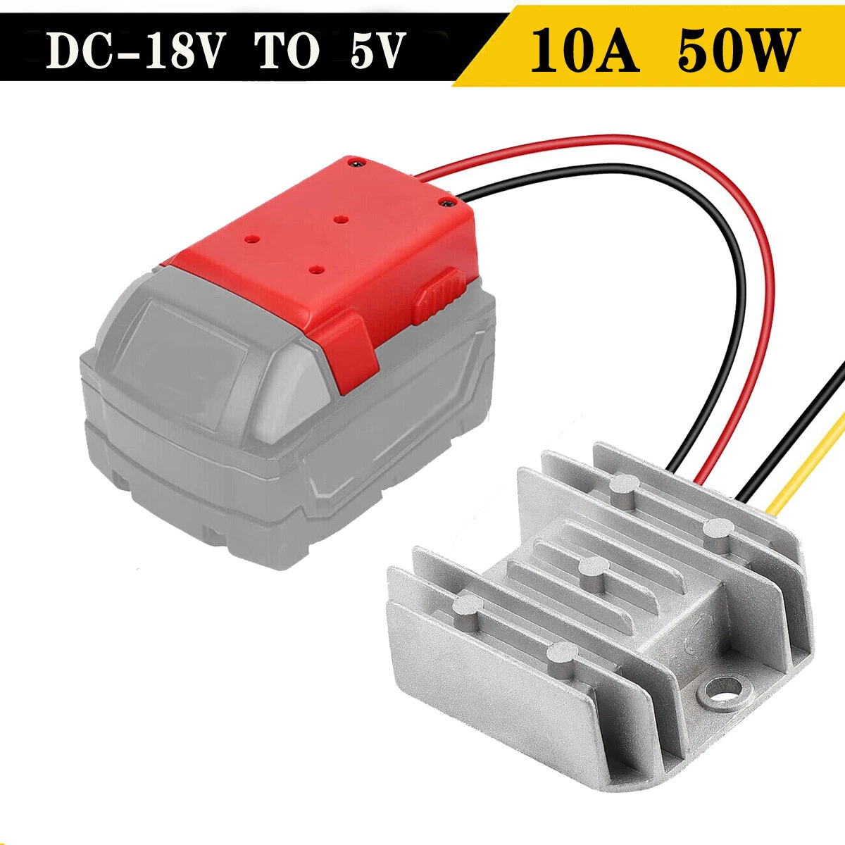 DC 18V To 5V Step Down 10A 50W DIY Converter For Milwaukee Voltage ...