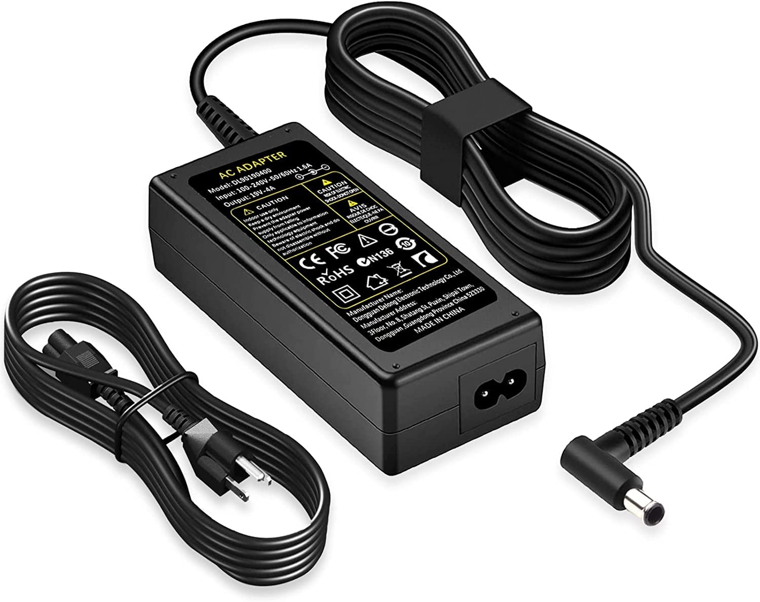 EBK DC 19V Power Supply Charger AC Adapter for Samsung TV & LG Monitor with 6.5mm Cord Tip ...