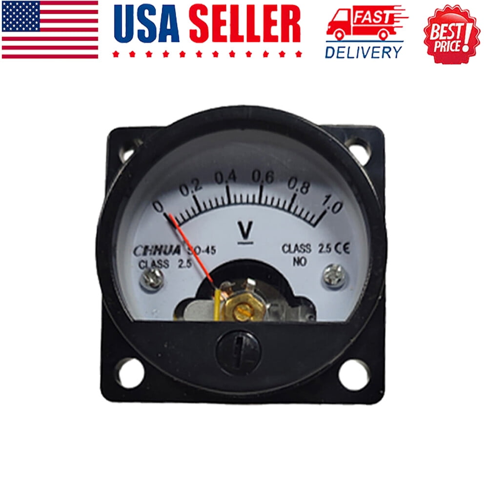 DC 1V Analog Voltmeter Analogue Voltage Panel Meter SO45 Directly ...