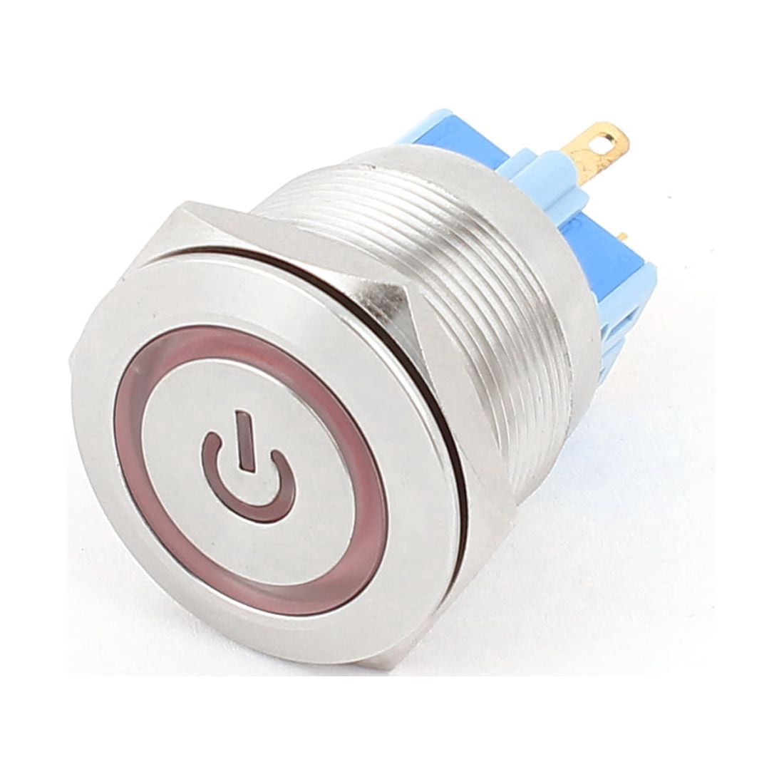 DC 24V 20mm Red Light 25mm Mounted Thread ON/OFF Latching Push Button ...