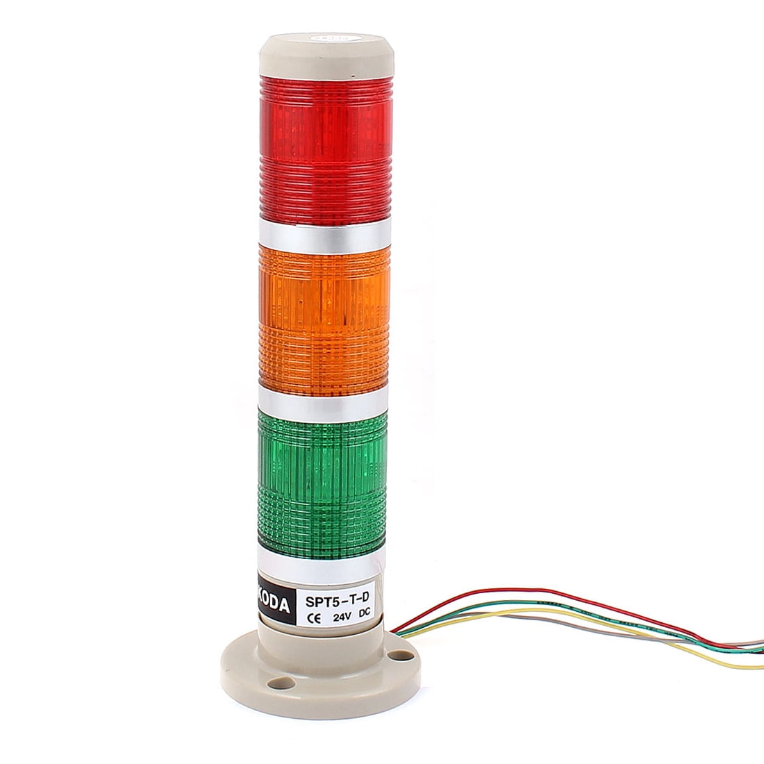 DC 24V 3 Bulbs Red Green Yellow Warning Stack Lamp Industrial Signal ...