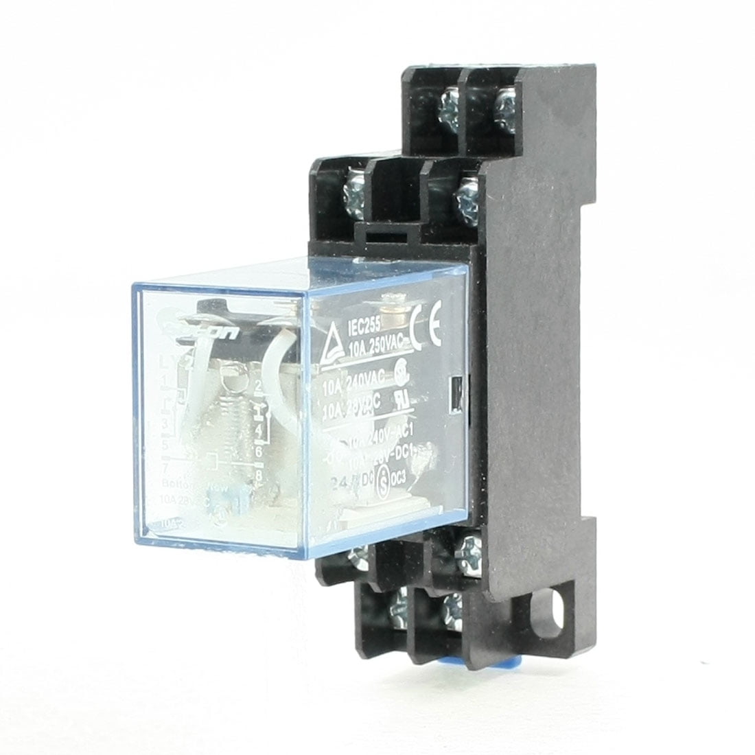DC 24V Coil 8 Pin DIN Rail Electromagnetic Power Relay 8 Pin 10A MY2J w ...