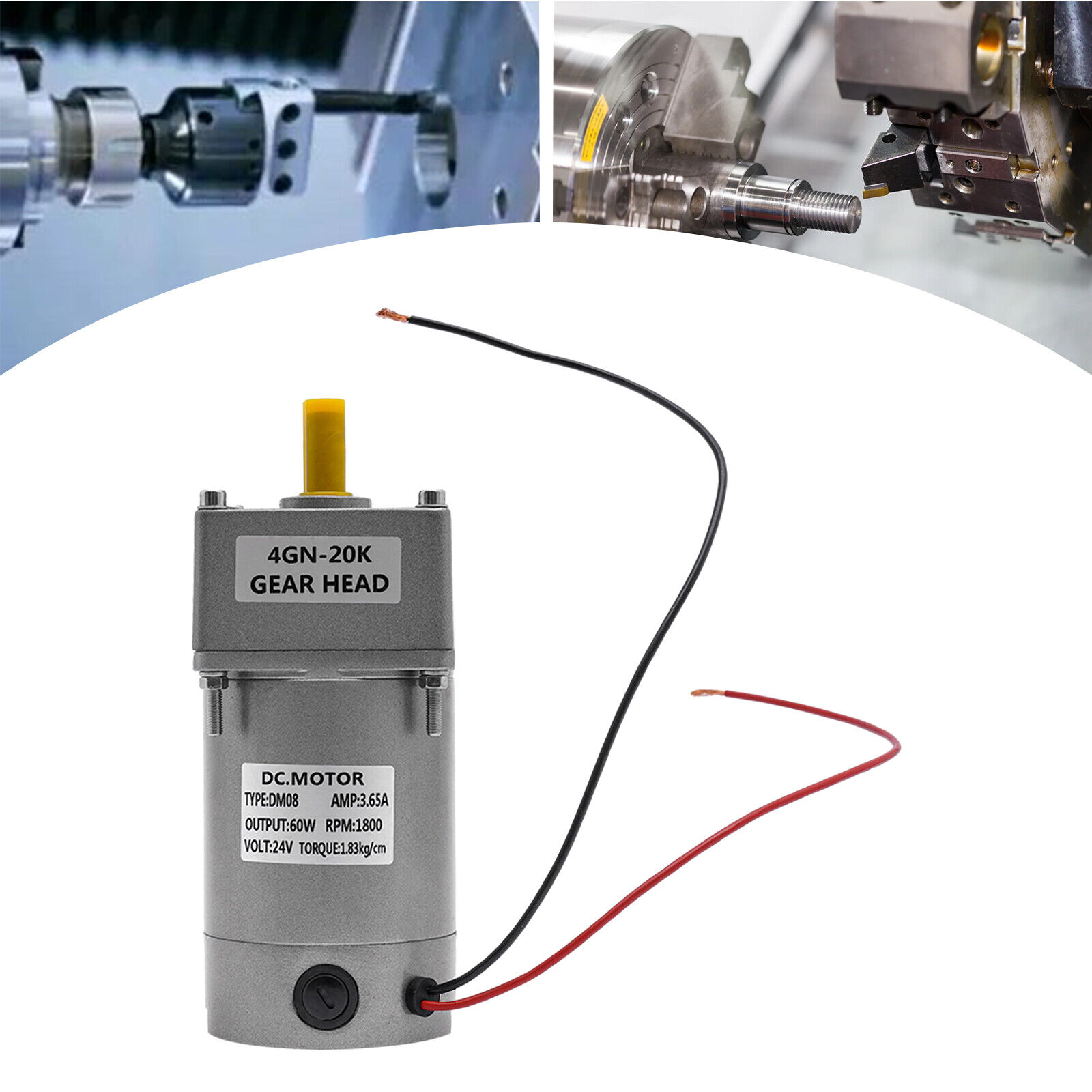 DC 24V Mini Micro DM08 Gear Motor Full Metal Gearbox Slow Speed DIY ...