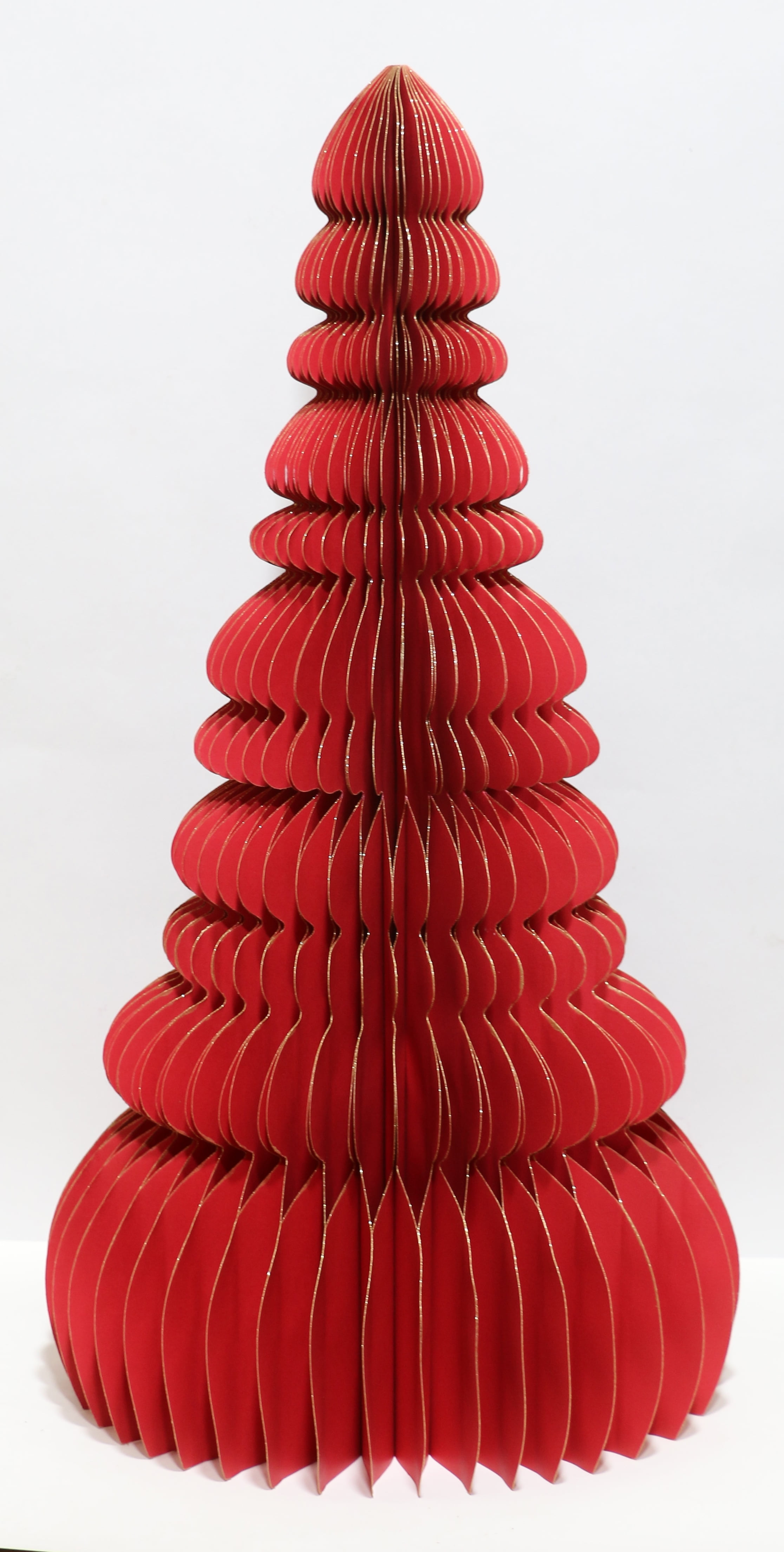 Honeycomb Paper Tree Christmas Decoration, Red, 35", by Holiday Time ...