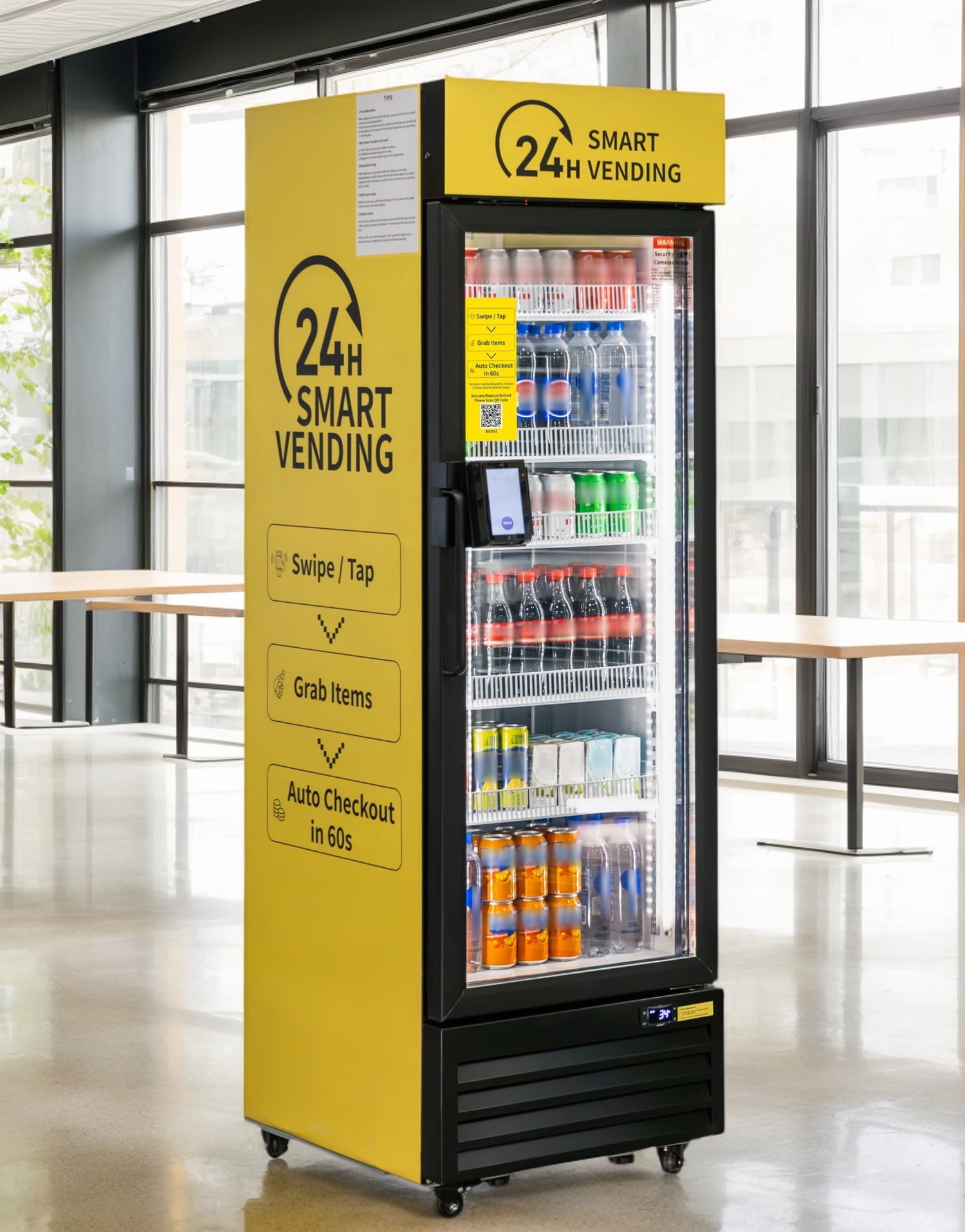 DC-360D Combo Vending Machine,Smart Refrigerated Vending Machine with ...