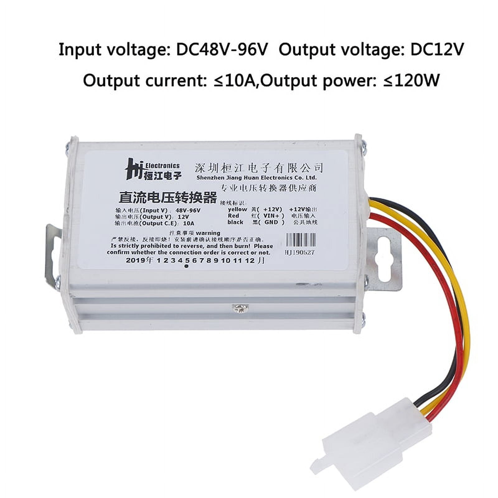 DC 48V-96V To 12V-10A 120W Converter Adapter for Electric Car Battery ark - Walmart.com