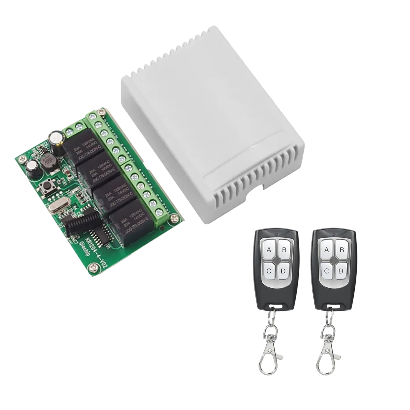 DC 4CH Channel 443MHz Wireless RF Remote Control Relay Switch With 2 ...