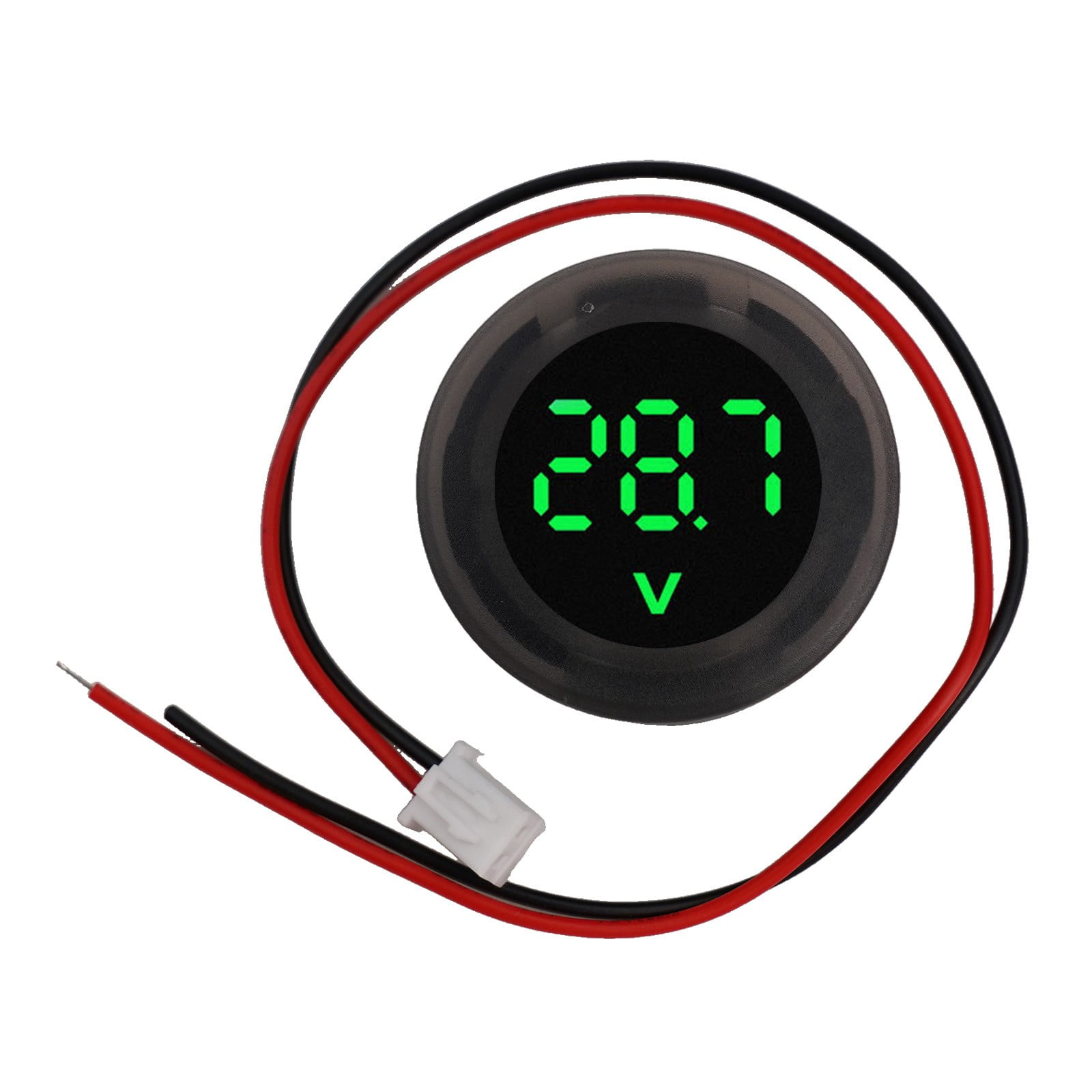DC 5-100V LED Digital Round Voltmeter Two-Wire Car Voltage Current ...