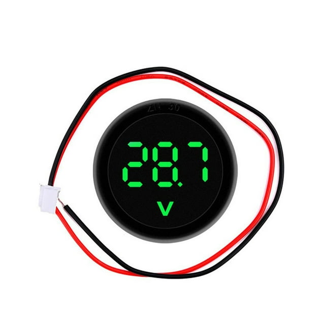 DC 5-100V LED Voltmeter 3-digit Digital Display Round Two-wire Voltage ...