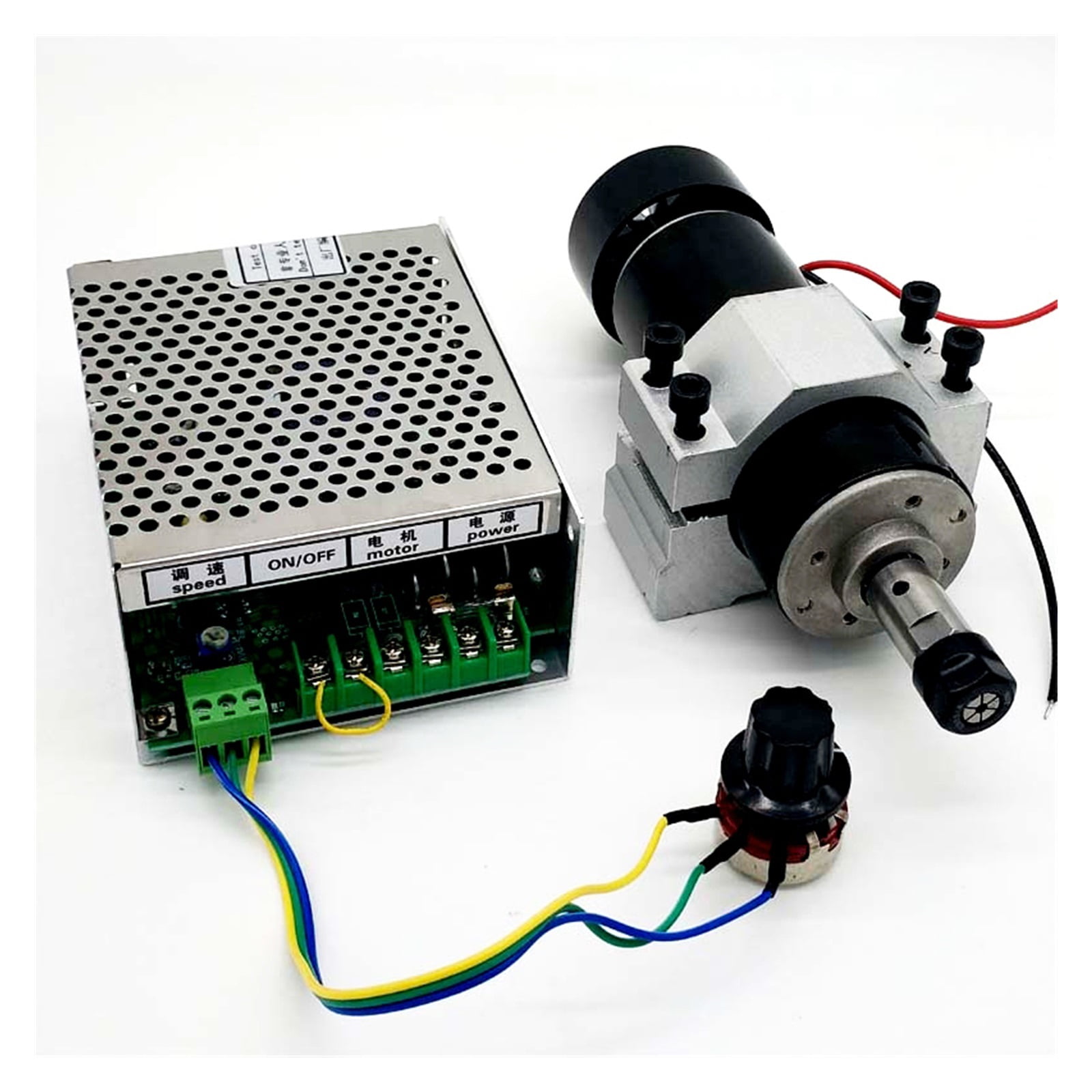 DC 500W Air Cooled Spindle Motor ER11 Chuck 0.5KW Spindle Motor + 52mm ...