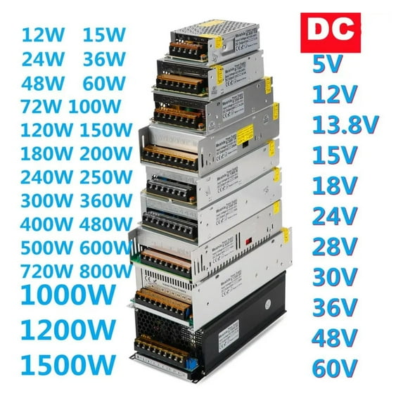 DC 5V 12V 24V 36V 48V 60V Switching Power Supply, 2A 3A 4A 5A 8A 10A 15A 20A 25A 30A 40A 50A 60A ...