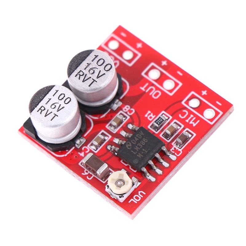 DC 5V-12V LM386 electret microphone power amplifier board gain 200 ...
