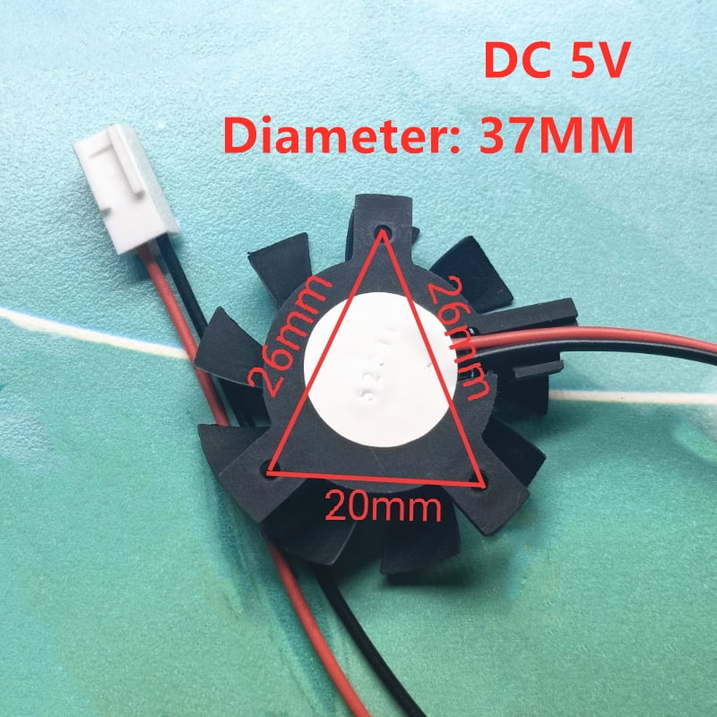 DC 5V Graphics Fan Diameter 37MM Cooling Fan Hole Pitch 26*26*20mm 2 ...