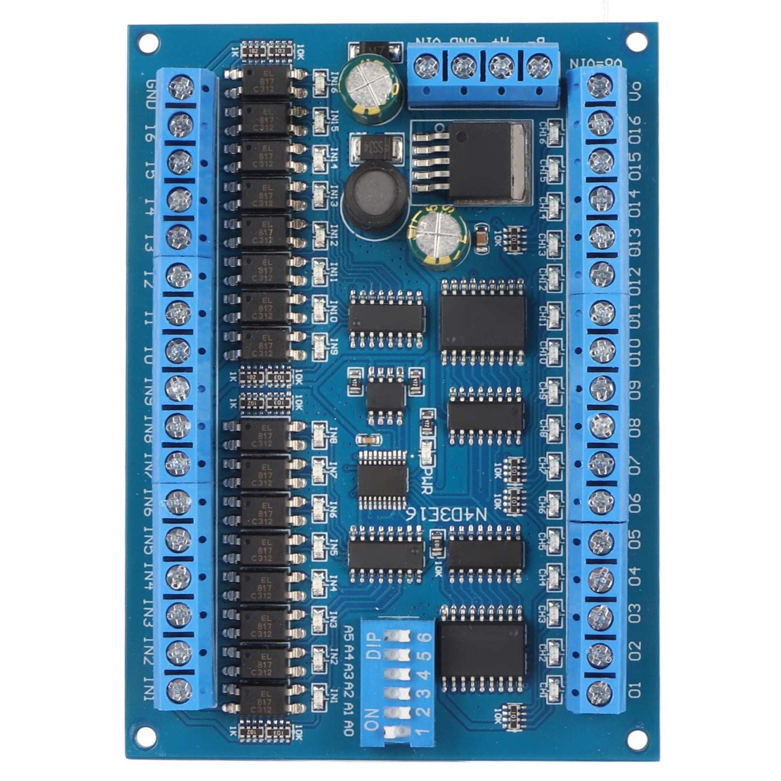 DC 6.5?30V 16 Input 16 Output Expansion Board Multifunctional RS485 Remote Control Switch PLC IO ...