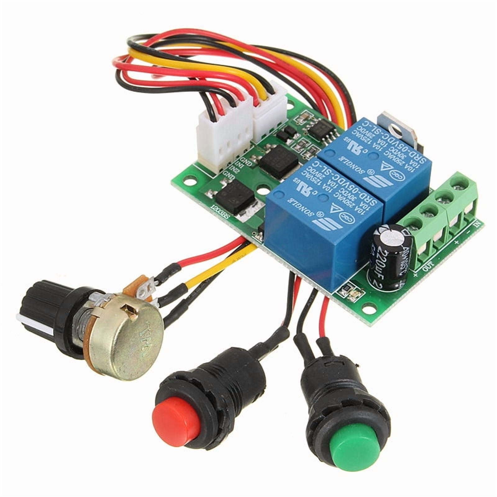 DC 6V 12V 24V PWM DC motor speed controller forward and reverse switch ...