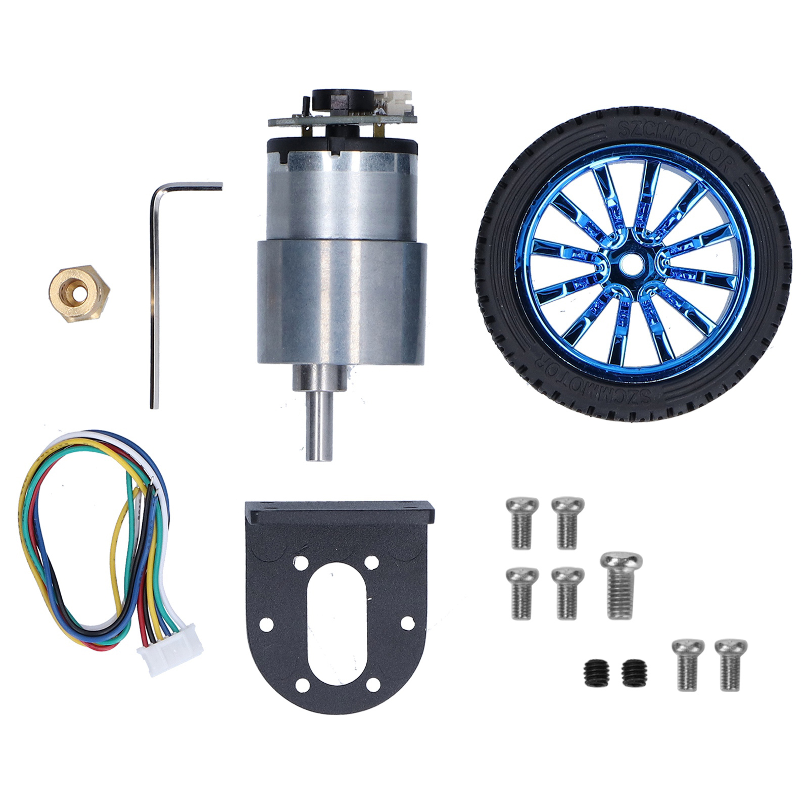 DC 6V JGB37,520 Encoder Motor Set W/ Mounting, Ideal For Smart Cars ...
