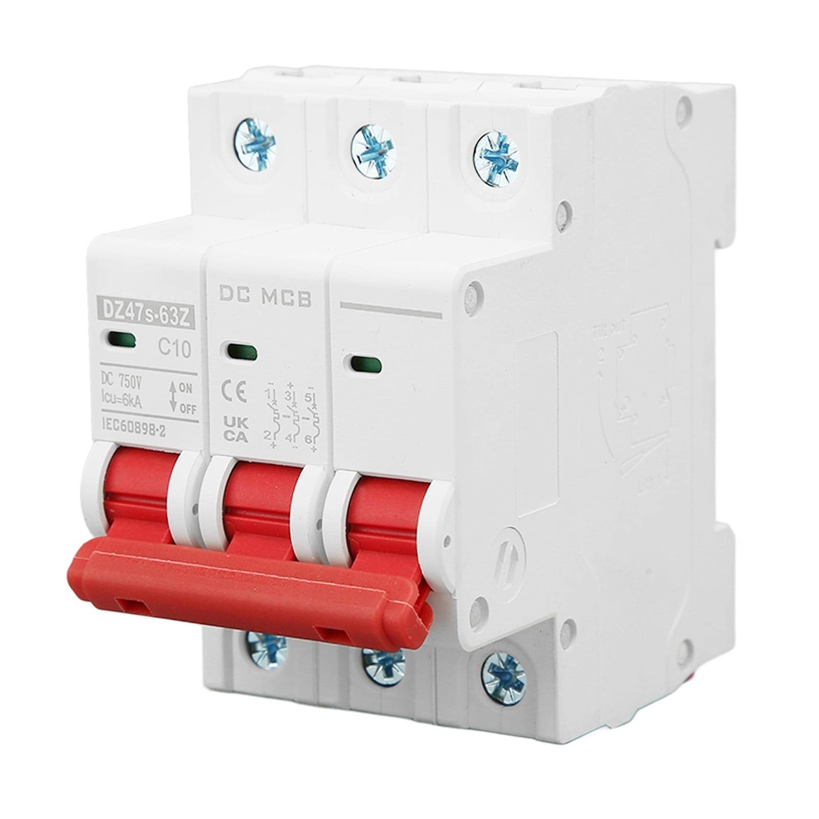 DC 750V 3P Circuit Breaker DIN Rail Mounted Low Voltage Overload ...