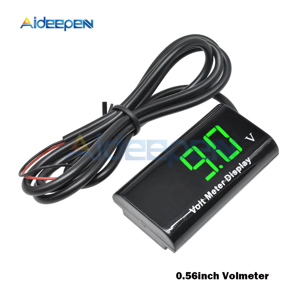 DC 8-18V IPX6 Waterproof Digital Temperature Voltmeter 12V Car Boat ...