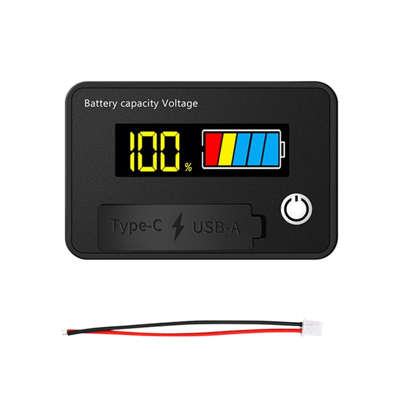 DC 8-30V LCD Digital Battery Voltmeter Capacity Indicator Lithium Acid ...
