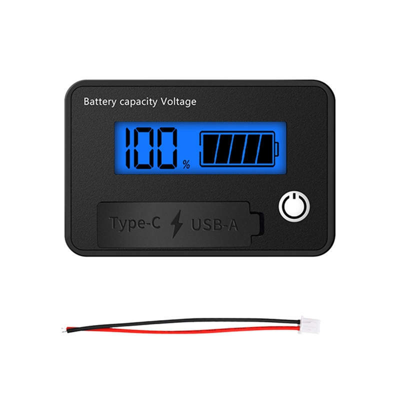 DC 8-30V LCD Digital Battery Voltmeter Capacity Indicator Lithium Acid ...