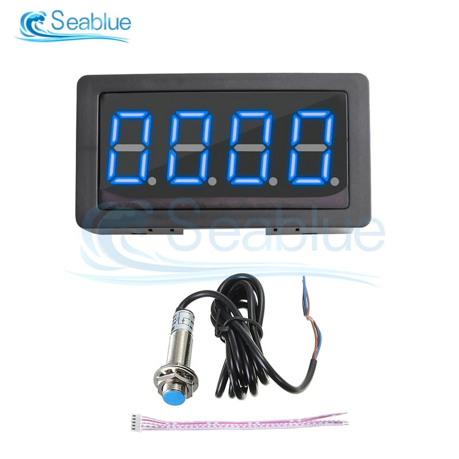 DC 8V-24V Tachometer 4 Digital LED Tach RPM Speed Meter With Hall ...