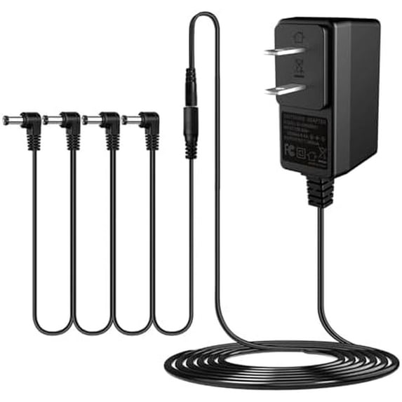 DC 9V Guitar Pedal Power Supply AC Adapter with 4 Way Daisy Chain Power ...