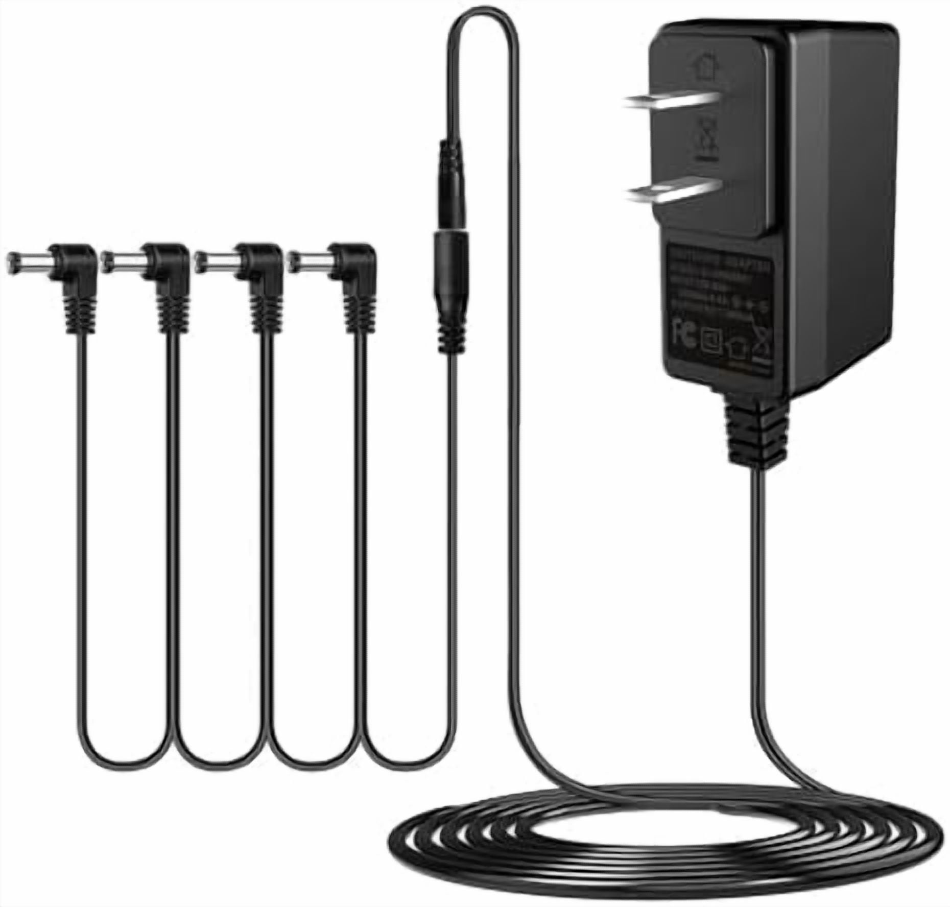 DC 9V Guitar Pedal Power Supply AC Adapter with 4 Way Daisy Chain Power ...
