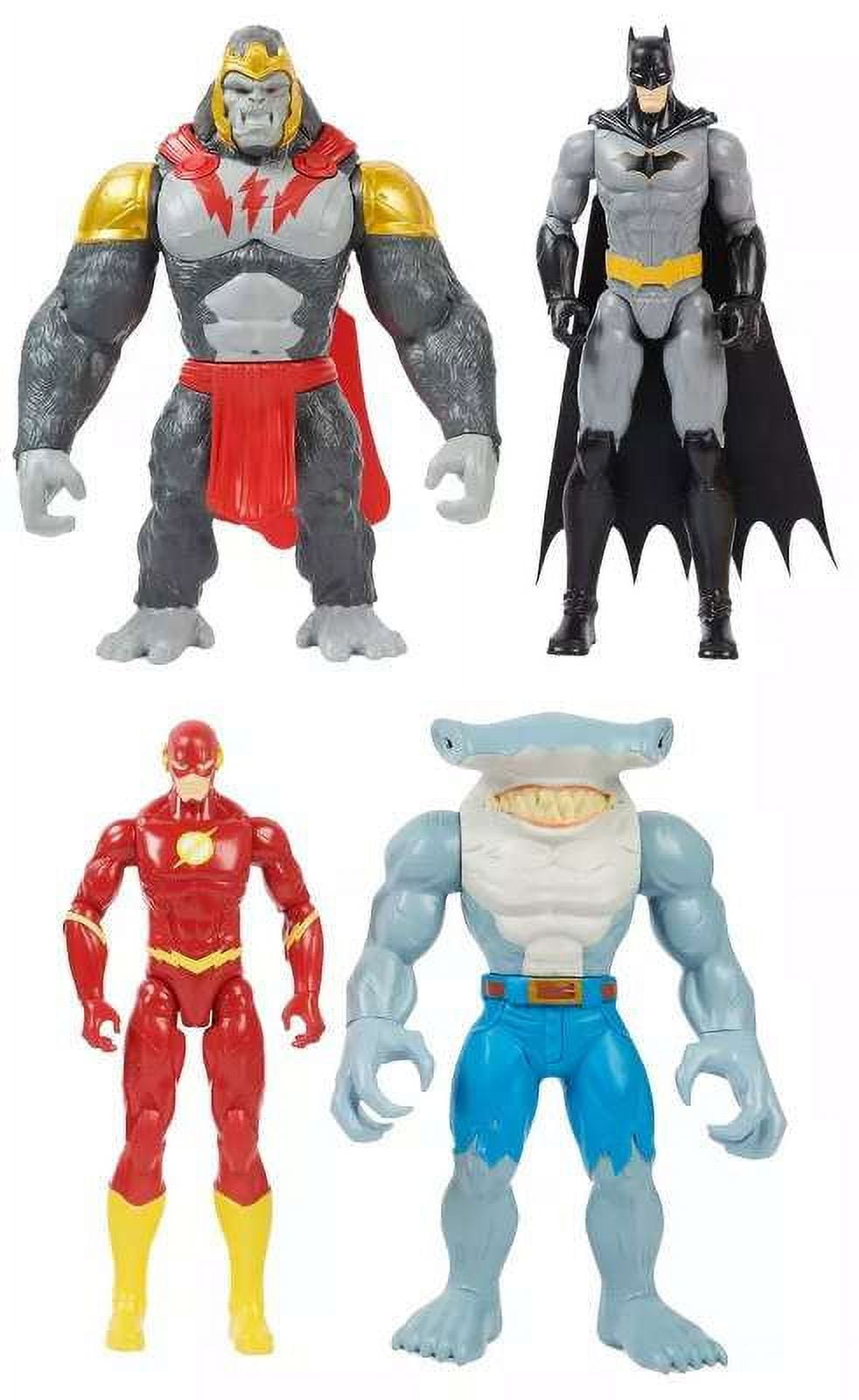 DC Batman + The Flash vs Gorilla Grodd + King Shark Action Figure 4 ...