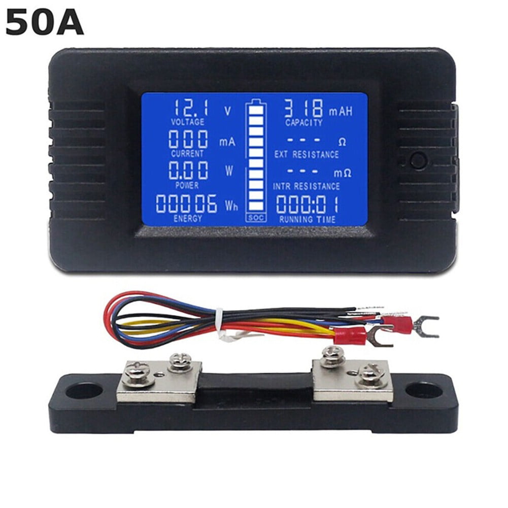 DC Battery Monitor Meter Current Voltage Power Multimeter Ammeter ...