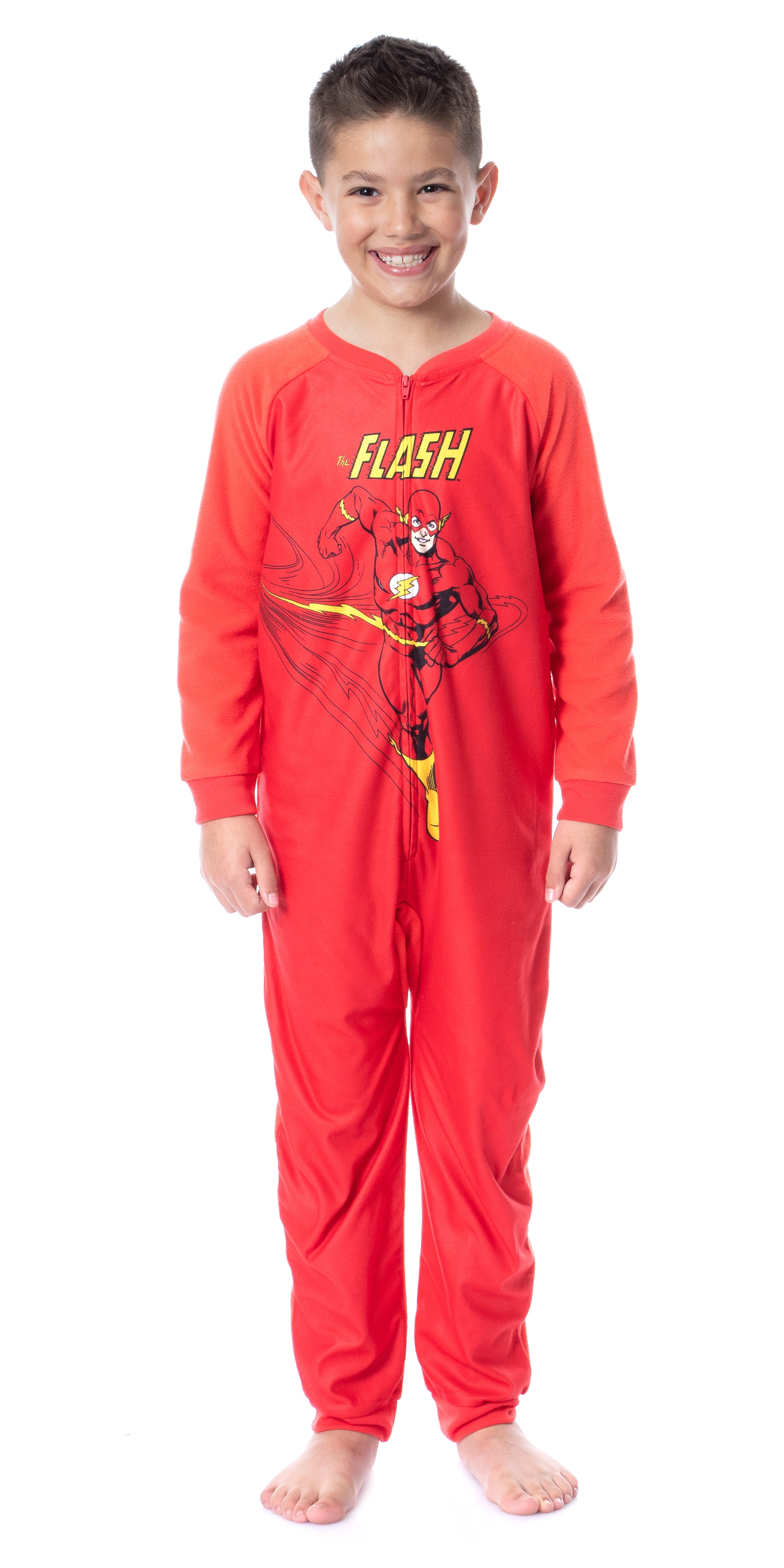 DC Boys' Classic The Flash Union Suit Footless Sleep Pajama Costume ...