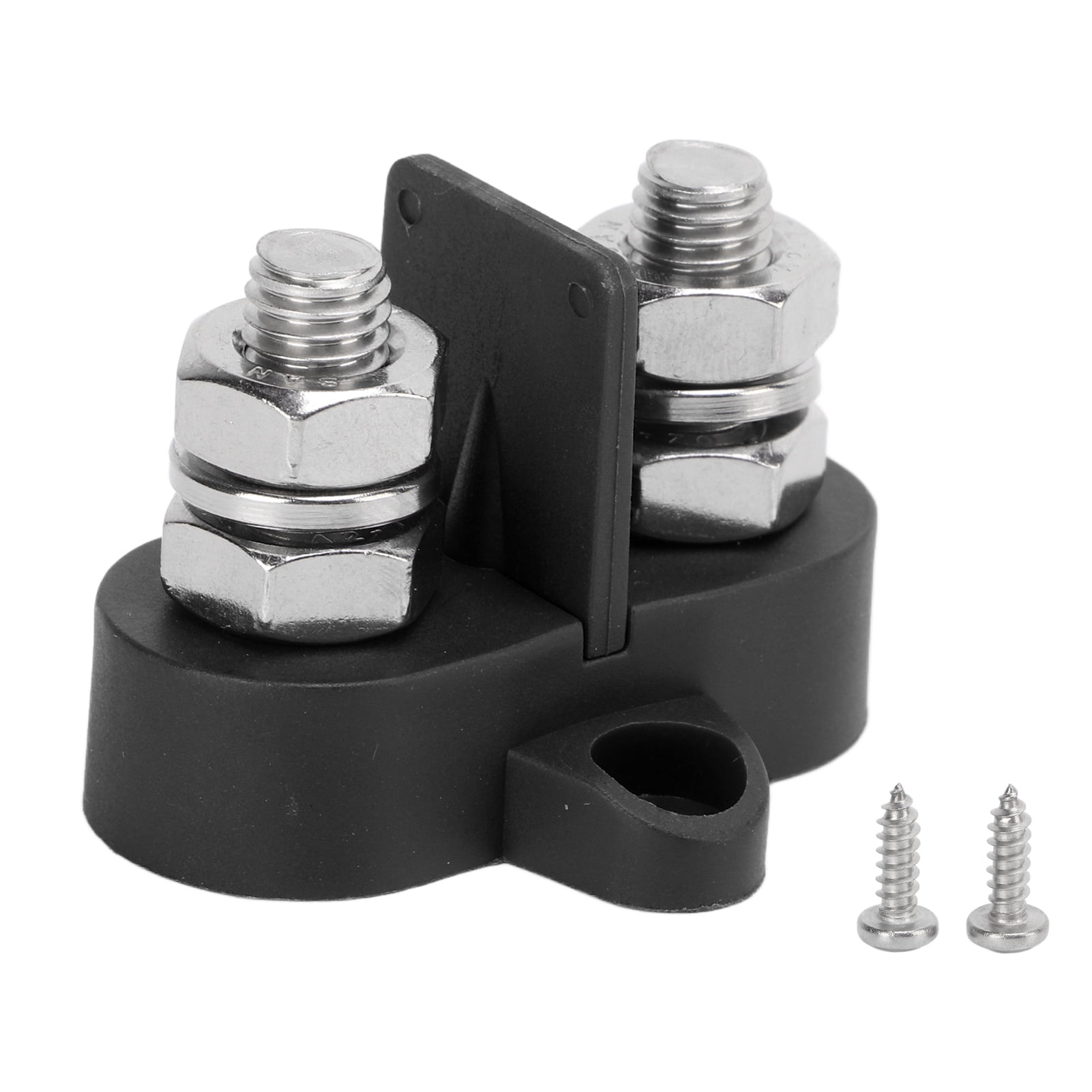 DC Bus Bar Terminal Block, 5/16in M8 Insulated Dual Positive Power Distribution Junction Stud ...