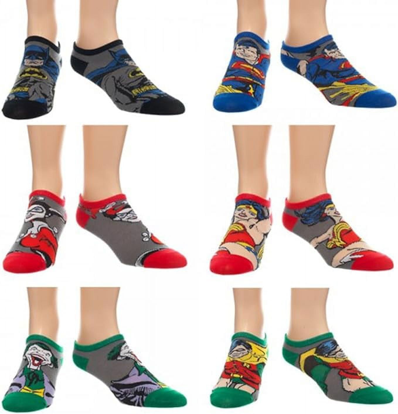 DC COMICS CHARACTERS ANKLE 6-PAIRS SOCKS PACK - Walmart.com