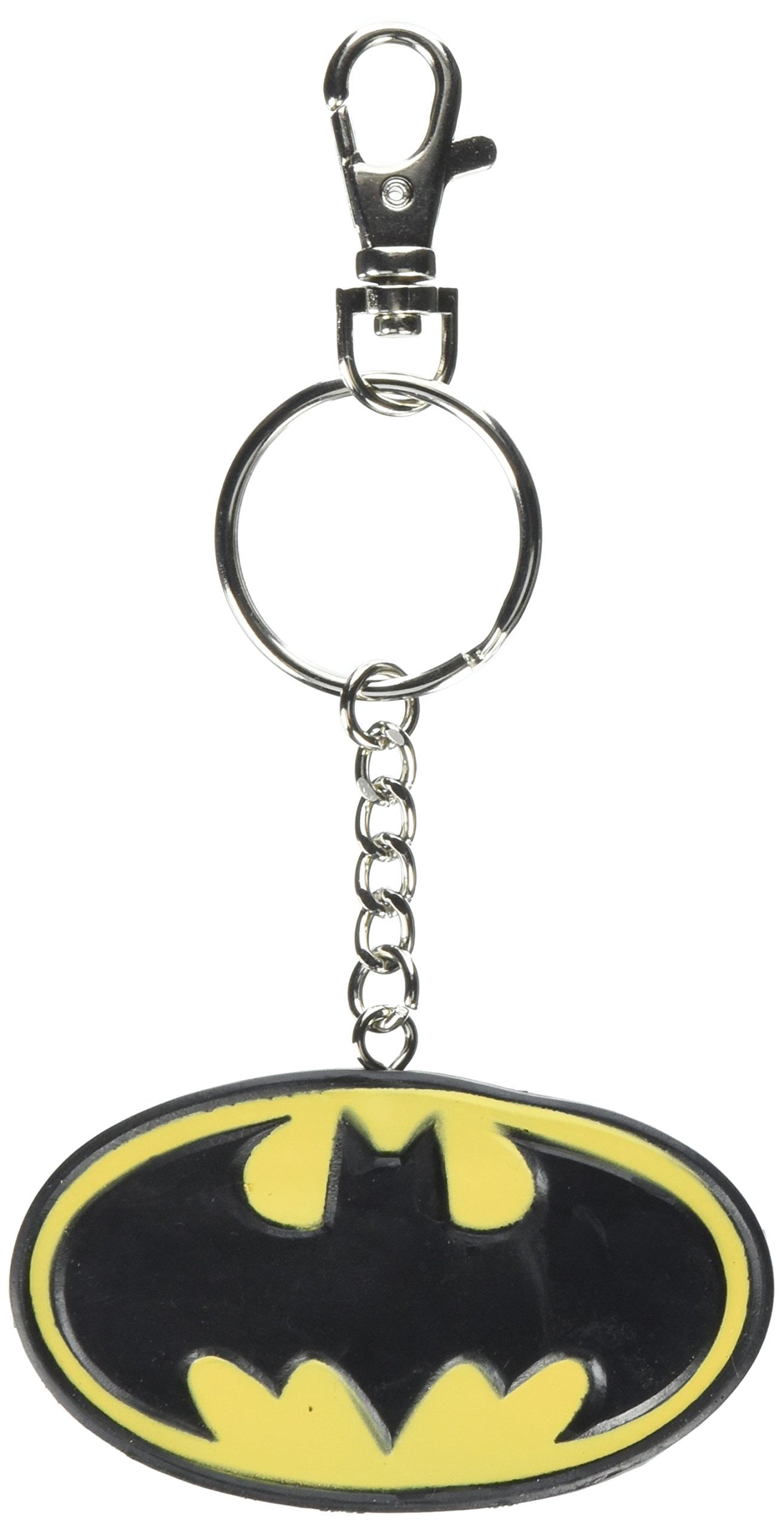 DC COMICS KEYCHAIN BATMAN 2.5 x 1.5 Inch Rubber Bat LOGO Clip Keyring ...