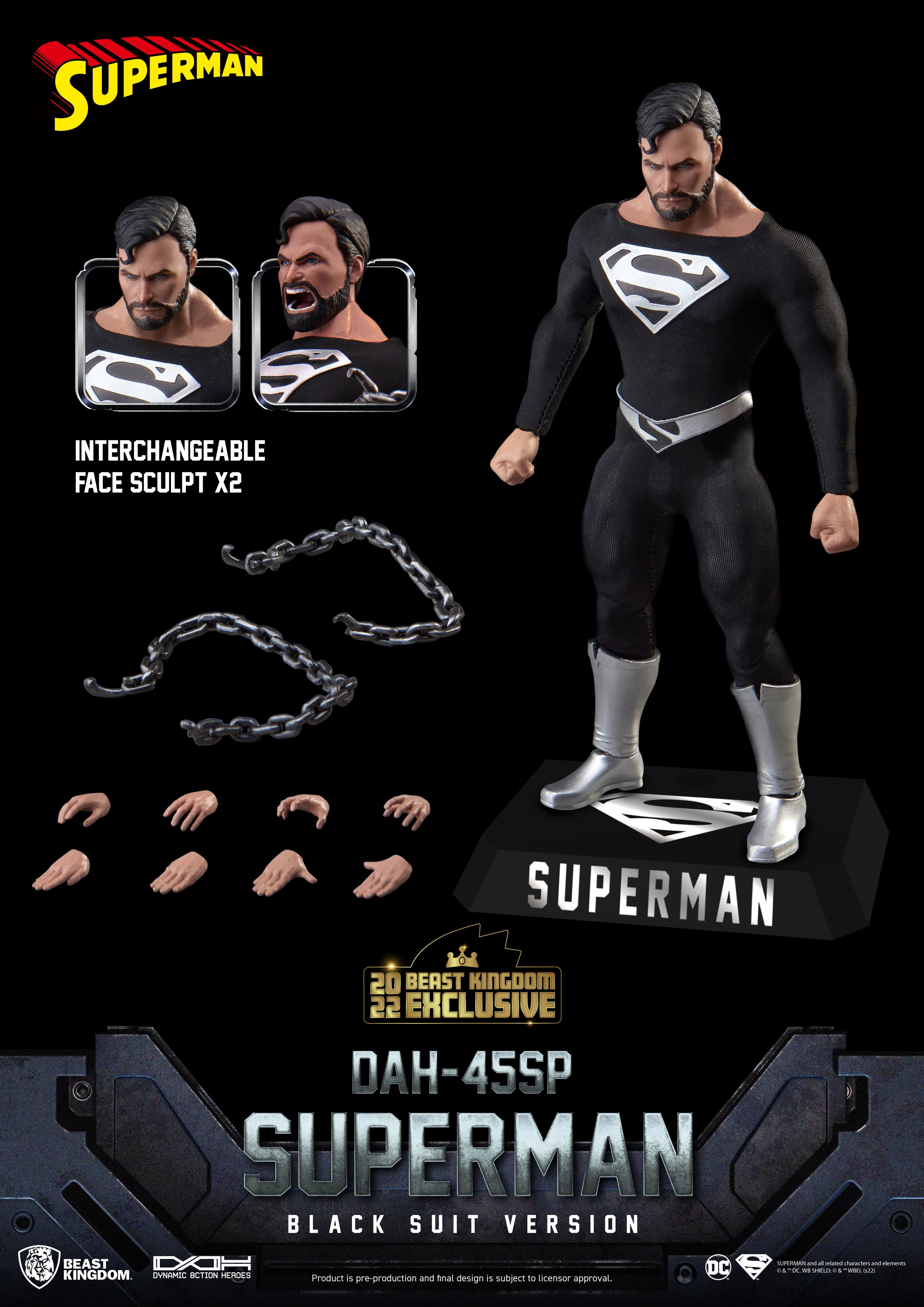 DC COMICS SUPERMAN BLACK SUIT - Walmart.com