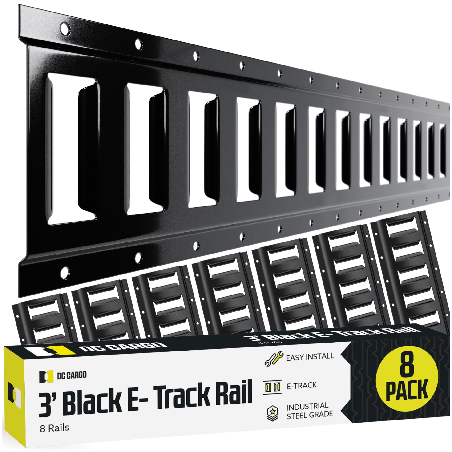 DC Cargo Etrack Rails 3' Horizontal Black Powder Coated E Track Rail 8 ...