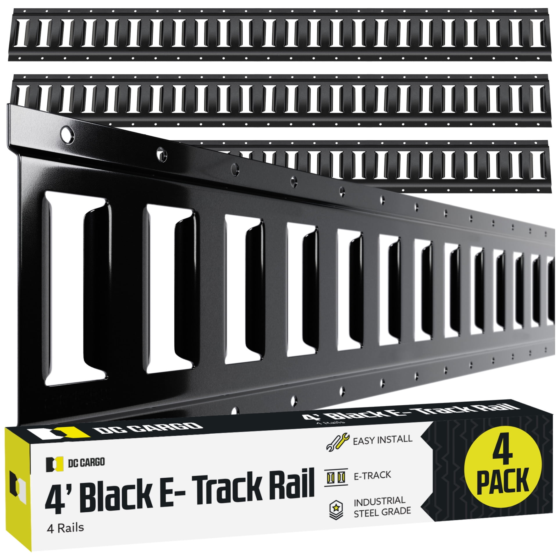 DC Cargo Etrack Rails 4' Horizontal Black Powder Coated E Track Rail 4 ...