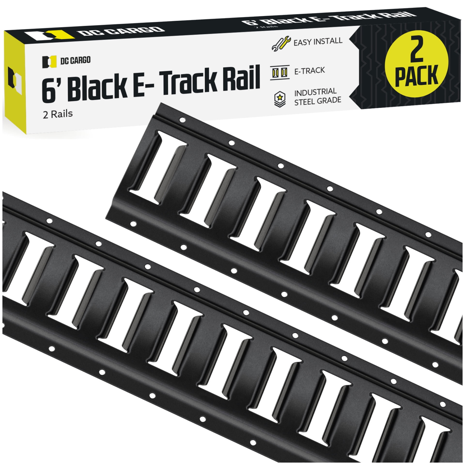 DC Cargo Etrack Rails 6' Horizontal Black Powder Coated E Track Rail 2 ...