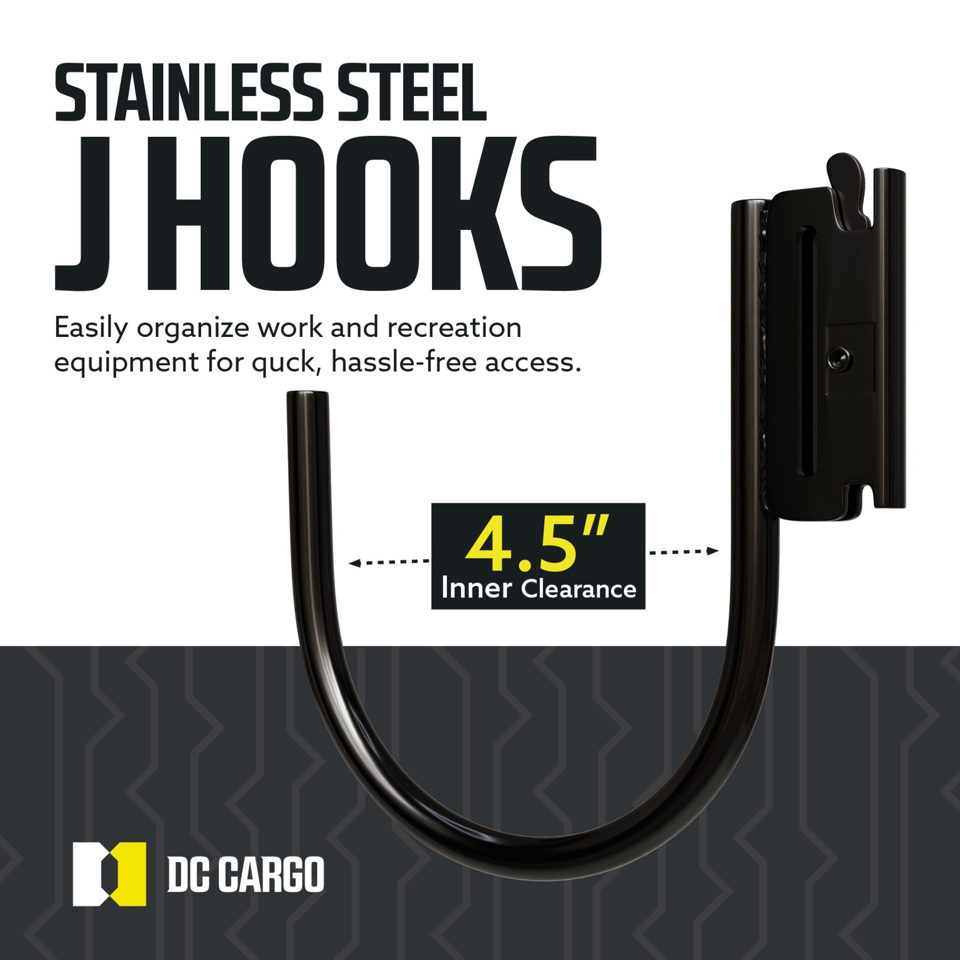 "DC Cargo Mall 10 J Hooks for E Track Systems, Large Steel JHook ...