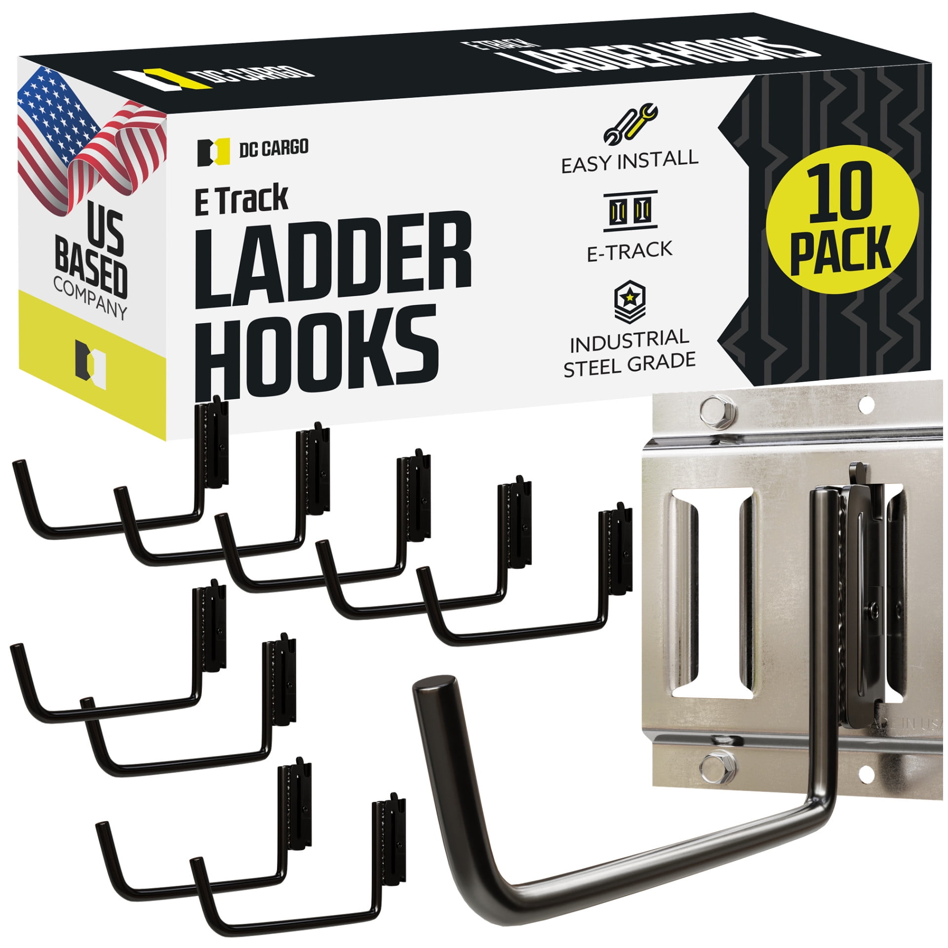"DC Cargo Mall 10-Pack, E-Track J Hook – Industrial Strength Ladder ...