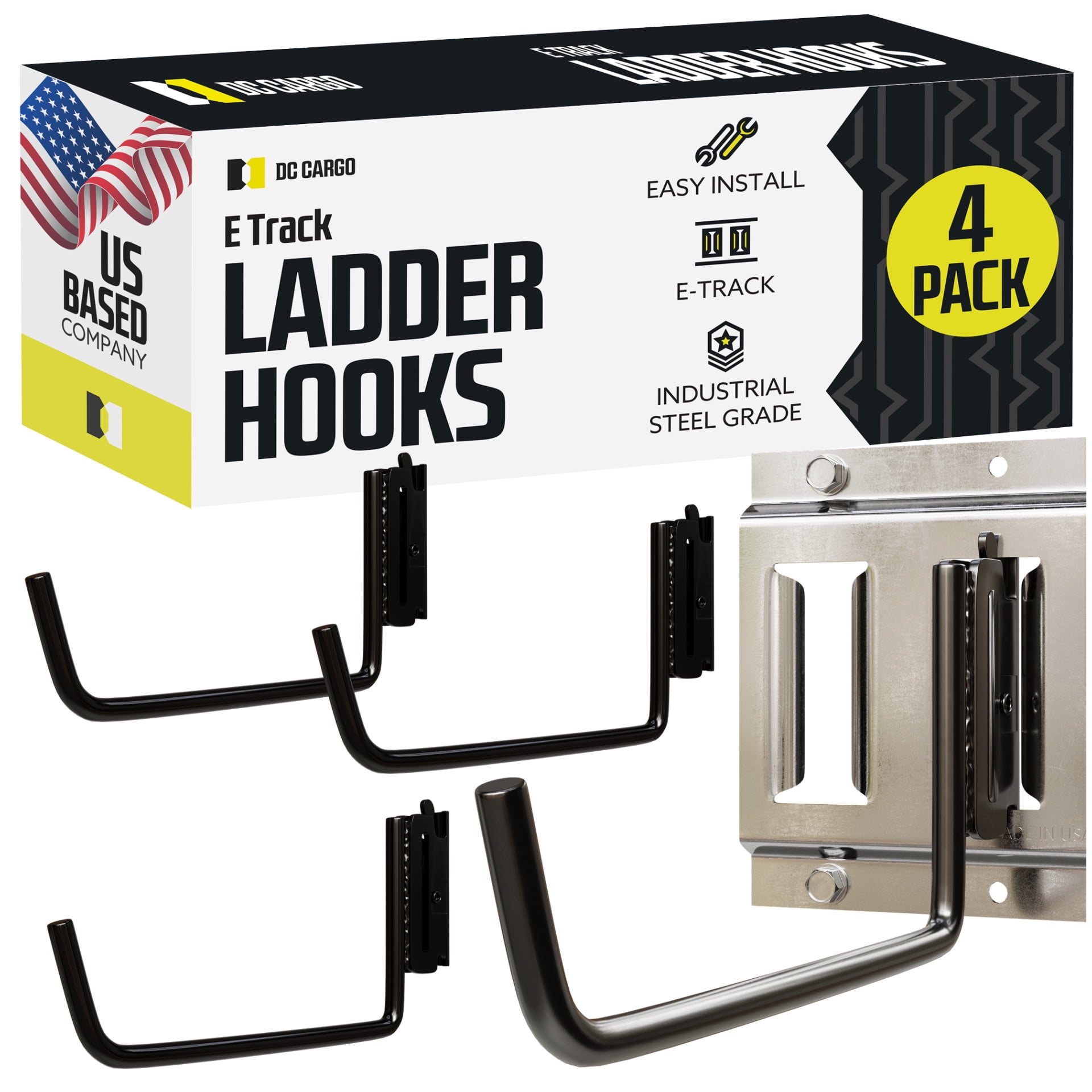 "DC Cargo Mall 4-Pack, E-Track J Hook – Industrial Strength Ladder ...