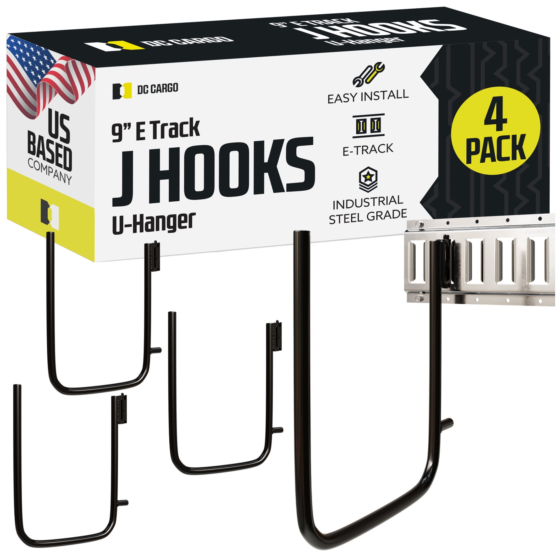 "DC Cargo Mall 4 Pack E-Track Large 9” U Hanger Tie Down Accessory for ...