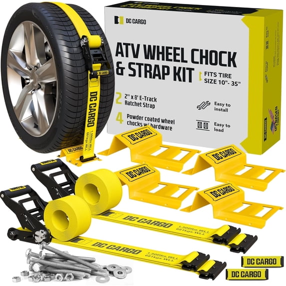 DC Cargo Mall Tire Vehicle Mounted ATV Wheel Chock & Strap Kit ...
