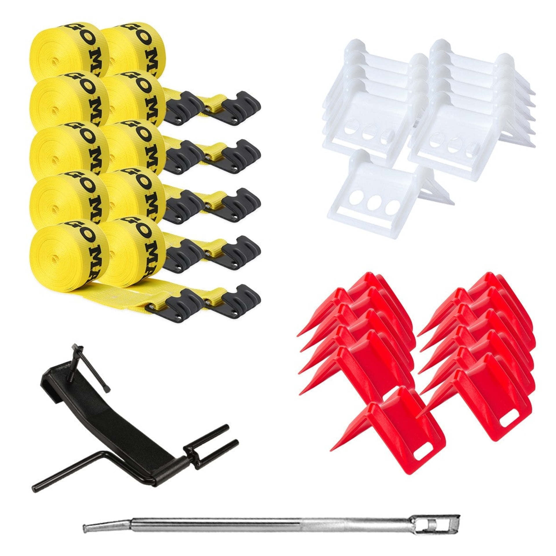 """DC Cargo Mall Flatbed Tie-Down Kit - 32 Pieces: 4 Inch Flatbed Winch ...