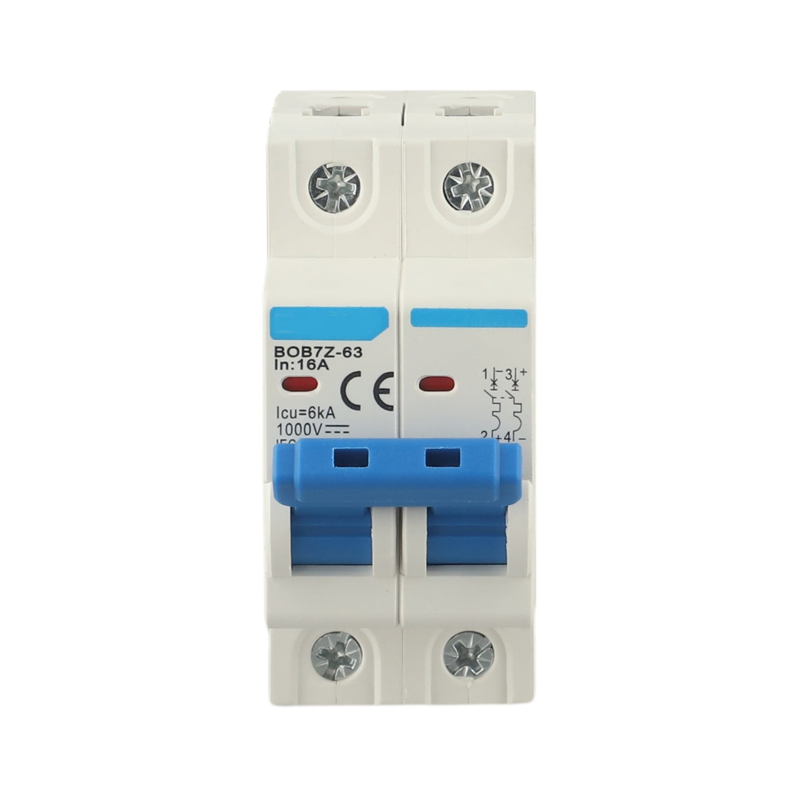 DC Circuit Breaker 1000V 2 Pole Double MCB Solar PV 6 10 16 20 32 40 50 63 Amp Solar Replacment ...