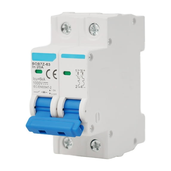 Dc Circuit Breaker 1000V 2 Pole Double Mcb Solar Pv 6 10 16 20 32 40 50 63 Amp Solar Replacment ...