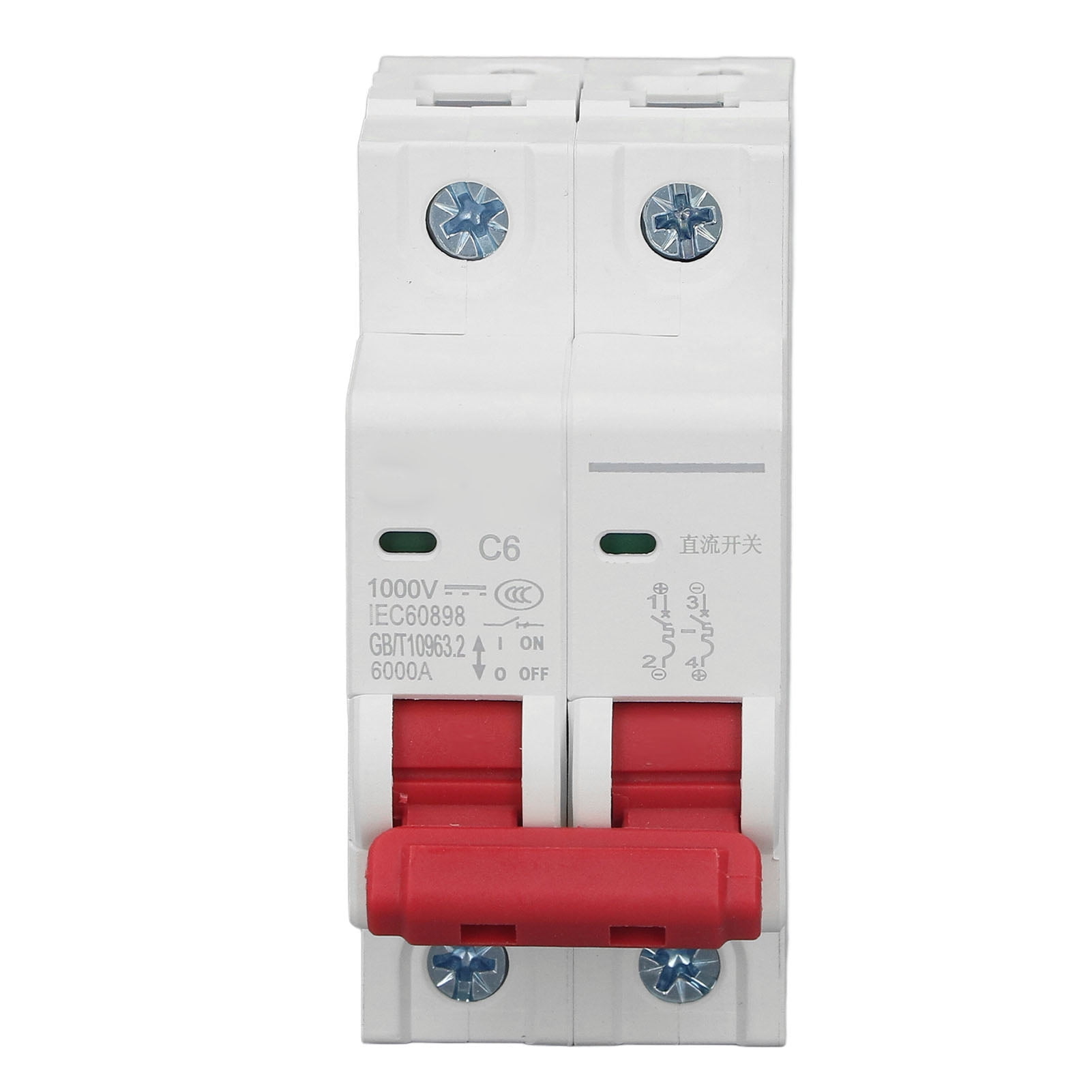 DC Circuit Breaker 6000A Breaking Capacity PV Miniature Circuit Breaker 2P 1000V 6A - Walmart.com