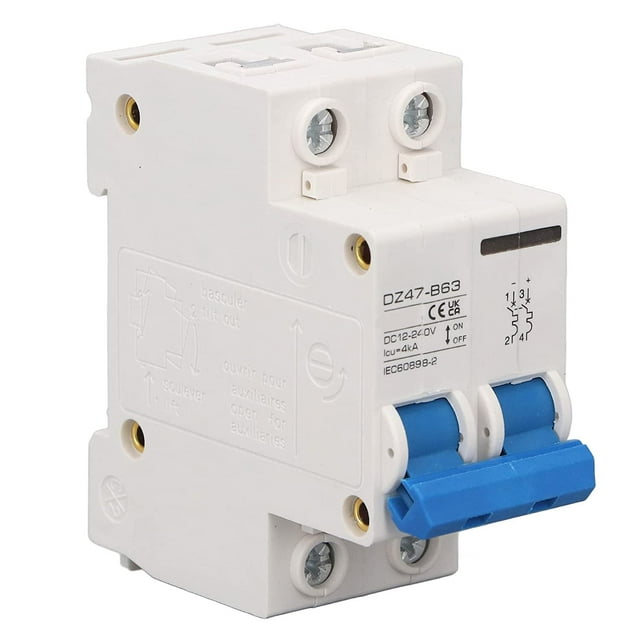 DC Circuit Breaker Flame Retardant Shell DC12-240V Compact Size 2P ...