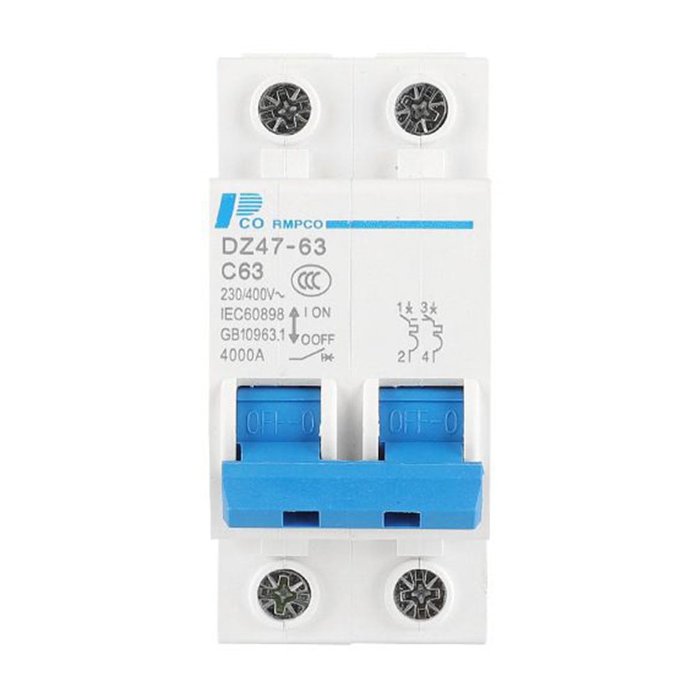 DC Circuit Breaker PV Solar 63A 400V AC 2 Poles MCB Solar Charge ...