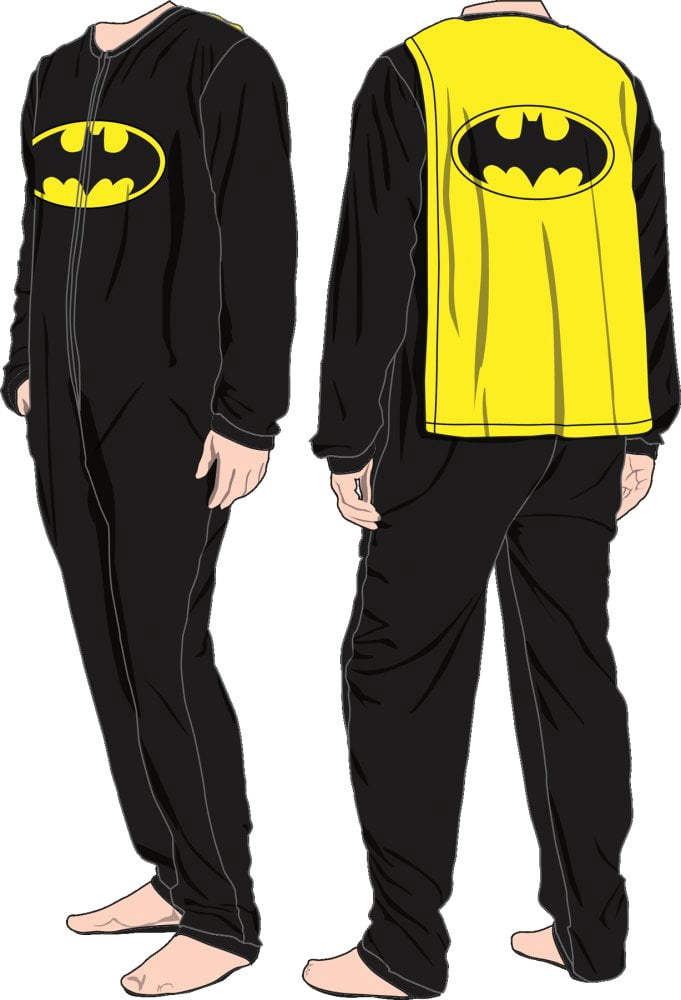DC Comic Book Batman Mens Union Suit Sleepwear With Attached Cape-L ...